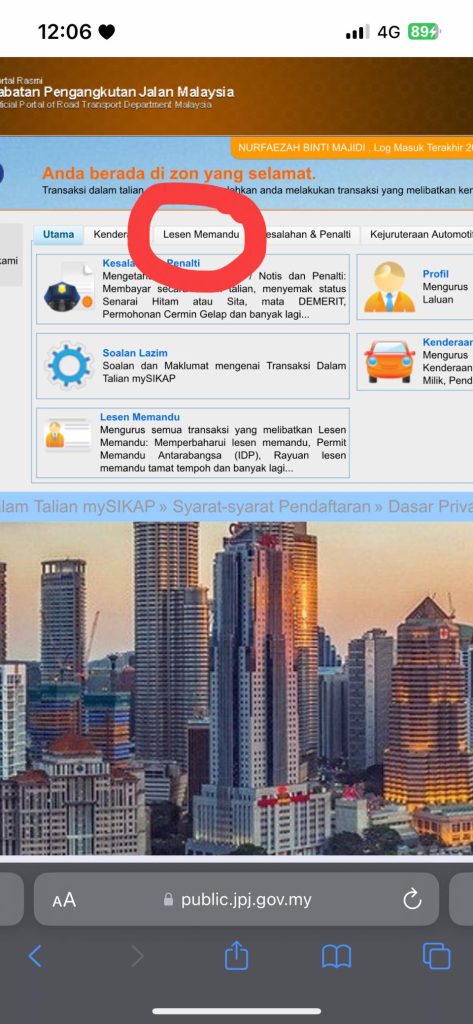Cara Renew Lesen Online, 5 Minit Dah Settle