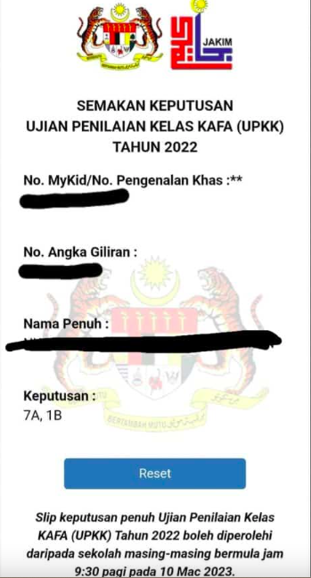 Semakan Keputusan UPKK 2024 Dibuka, Mak Ayah Boleh Semak!