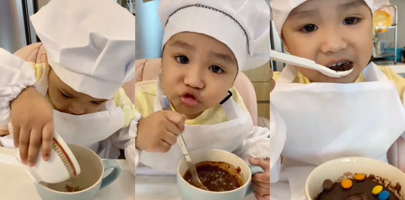 Gelagat Anak Ernie Zakri Buat Kek Coklat Bikin Netizen Geram