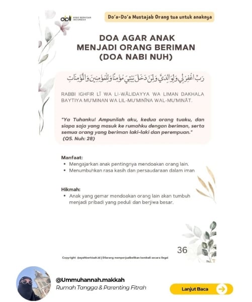 Doa Mustajab Orang Tua Untuk Anak Dibacakan Pada Hari Arafah