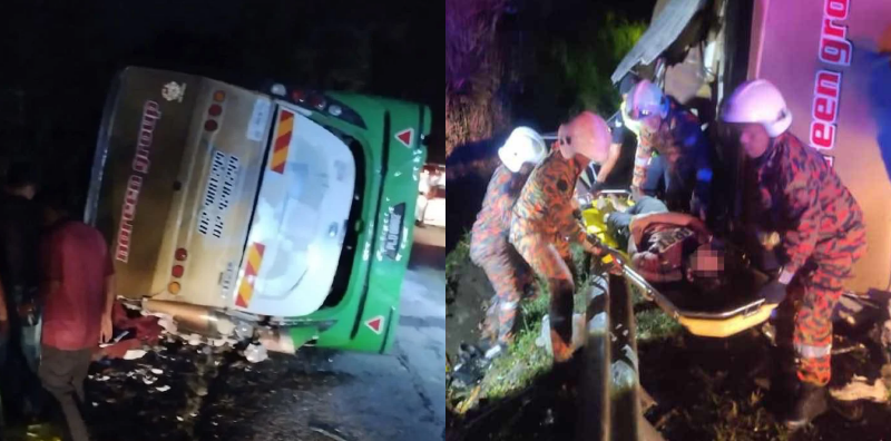 15 Pelajar UPSI Maut Dalam Kemalangan Bas & Kereta