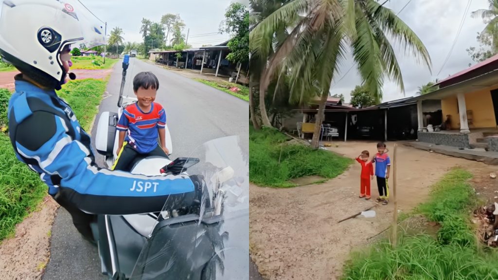 Polis Trafik Terharu, Dua Beradik Setiap Hari Tunggu Tabik