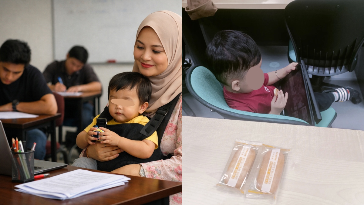Pensyarah Jadi Penjaga Anak Ketika Jawab Test, Dipuji Ramai
