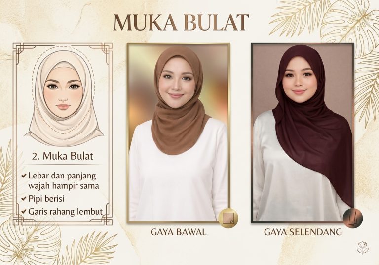 Bentuk Muka Yang Sesuai Dengan Gaya Tudung, Barulah Cantik!