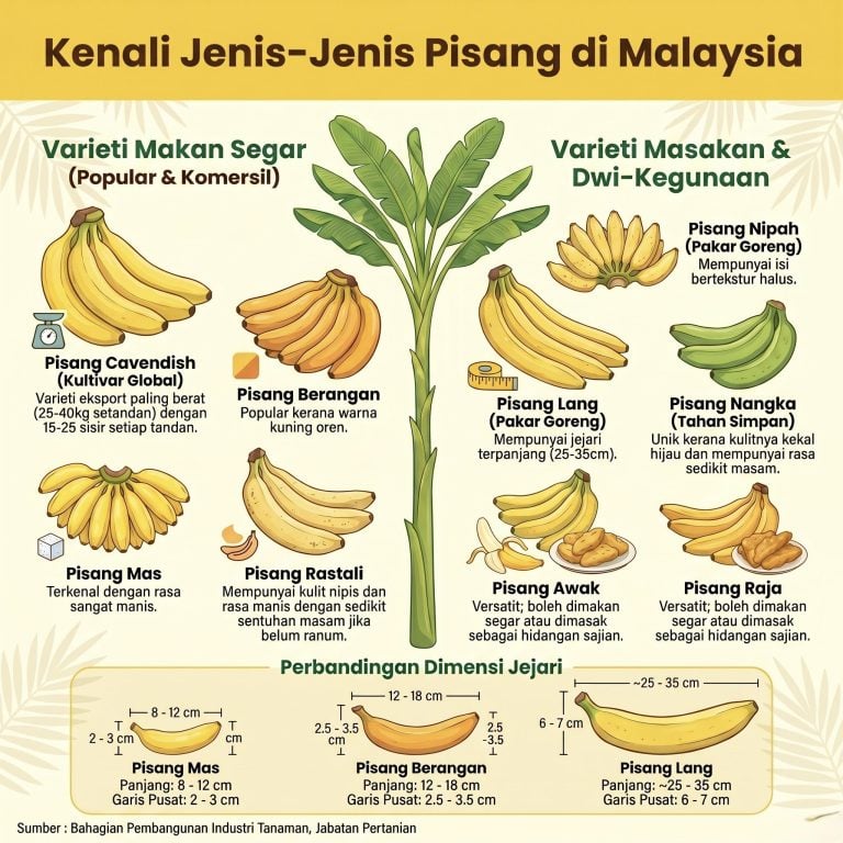 Jenis Pisang Di Malaysia, Semua Berbeza Ikut Kegunaan